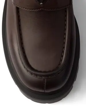 Prada Leather Loafers With Monoblock Sole