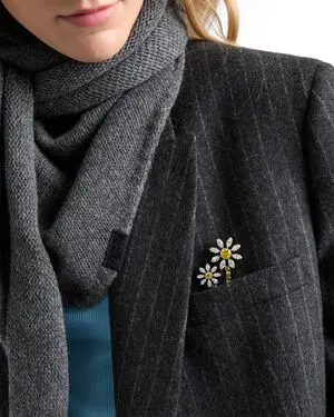 Prada Metal Brooch With Crystals