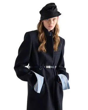 Prada Single-breasted Embroidered Double Wool Coat