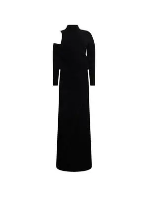 Alberta Ferretti Asymmetric Draped Maxi Dress