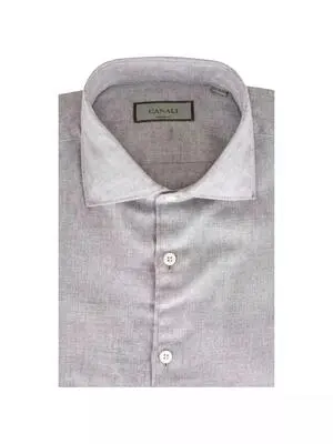 Canali Herringbone-pattern Shirt - Grey