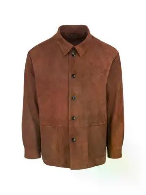 Kiton Button-up Suede Jacket