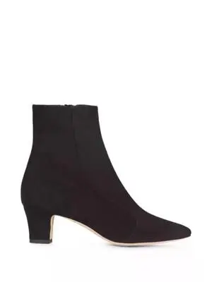 Manolo Blahnik Myconia Suede Ankle Boots - Black