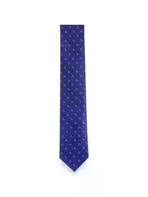 Brioni Geometric-pattern Silk Tie - Blue