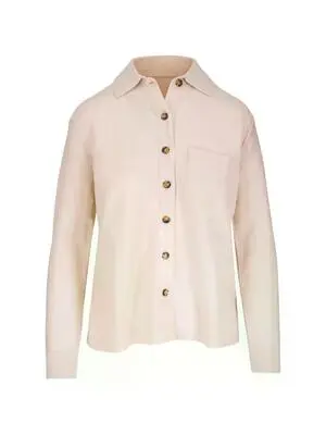 Kinross Cashmere Button-up Overshirt - Neutrals