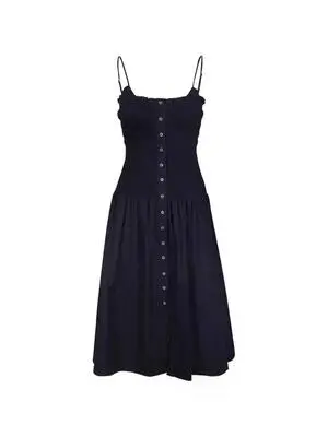 Veronica Beard Shirred Bodice Midi Dress