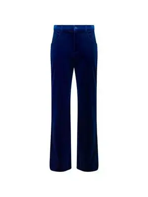 Alberta Ferretti Velvet-finish Trousers - Blue
