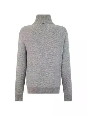 Herno Chevron Knit Zip-up Sweater