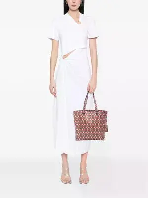 Miu Miu Printed Leather Tote Bag