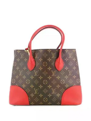 LOUIS VUITTON Monogram Canvas And Leather Tote Bag - Red