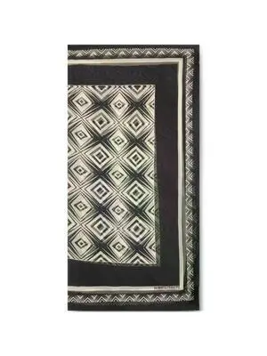 Alberta Ferretti Geometric-print Silk Scarf - Black