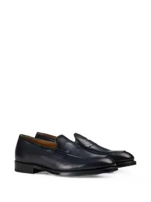 DOUCAL'S Almond-toe Penny Loafers