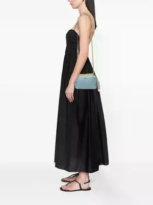 Miu Miu 2010-2026 Tricolor Goatskin Madras Double Zip Camera Bag Crossbody Bag - Blue