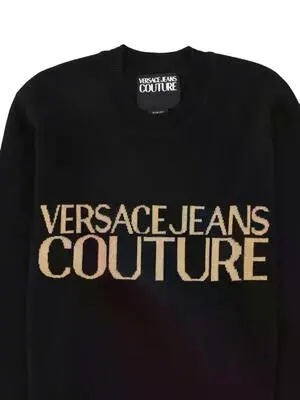 Versace Logo-intarsia Crew-neck Sweater