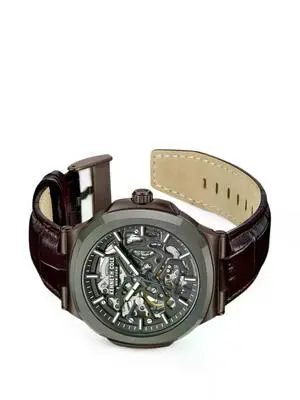 KENNETH COLE Skeleton-dial Crocodile-effect .5mm Watch