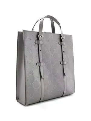 Gucci Gg Embossed Perforated Leather Medium Tote Bag