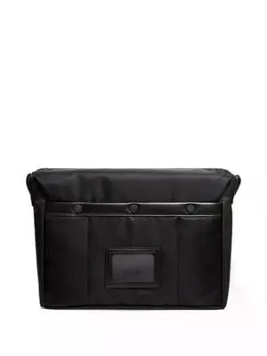 Moncler Logo Patch Foldover Shoulder Bag - Black
