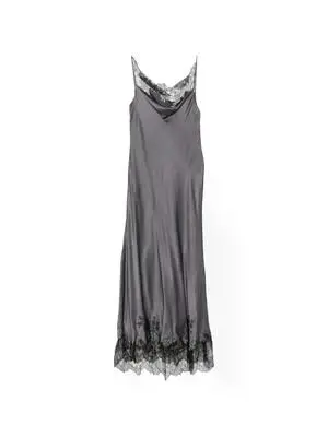 Carine Gilson Lace-trimmed Cowl-neck Dress