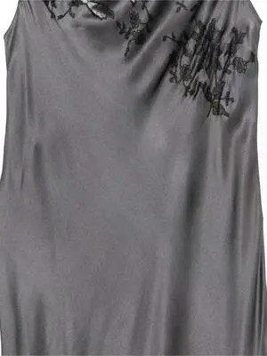 Carine Gilson Lace-trimmed Cowl-neck Dress