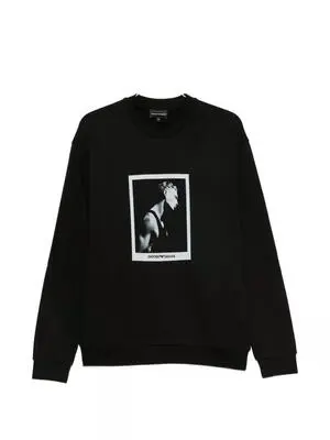 Emporio Armani Graphic-print Sweatshirt - Black