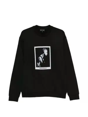 Emporio Armani Graphic Print Sweatshirt - Black