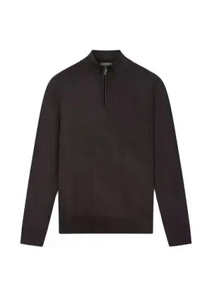 Canali Quarter-zip Knitted Sweater - Brown