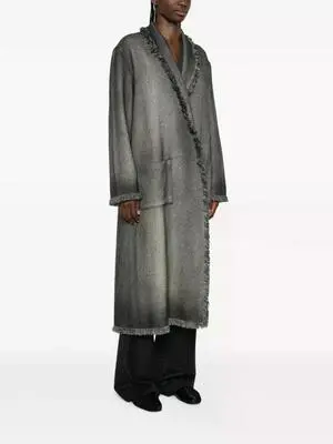 Avant Toi Fringed Herringbone Weave Coat