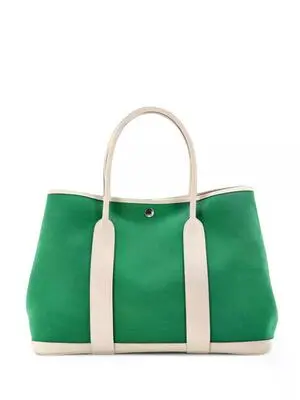 Hermès Garden Party Toile And Leather 36 Tote Bag - Green