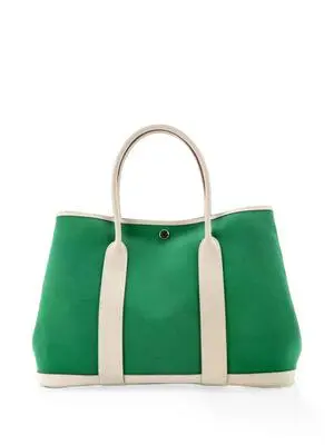 Hermès Garden Party Toile And Leather 36 Tote Bag - Green