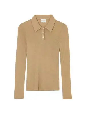 Closed Long-sleeve Polo Top