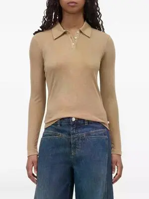 Closed Long-sleeve Polo Top