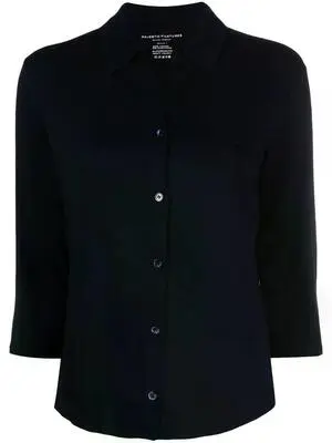 Majestic Filatures Three-quarter Length Sleeves Shirt - Blue