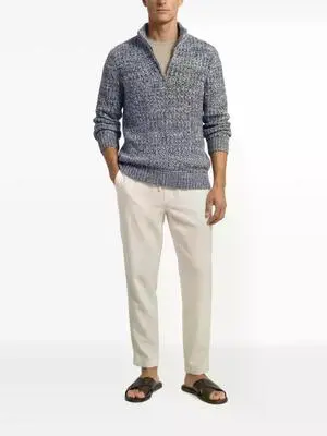 Orlebar Brown Lennard Crochet-knit Half-zip Sweater