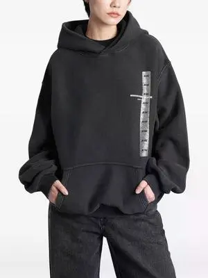 Alexander Wang Graphic Print Pouch Pocket Hoodie - Black
