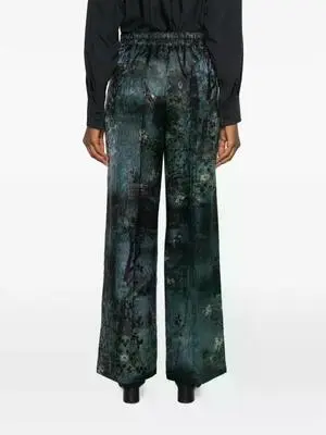 PIERRE-LOUIS MASCIA Abstract-print Wide-leg Trousers