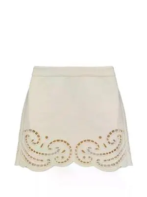 Ulla Johnson Cadiz Eyelet-embroidered Mini Skirt - Neutrals
