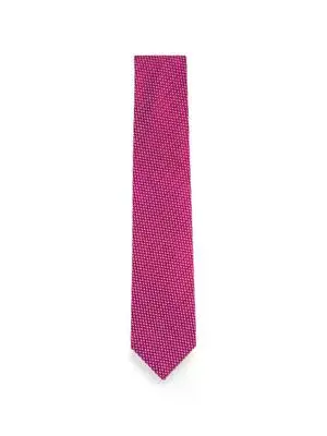 Brioni Geometric-pattern Tie - Red