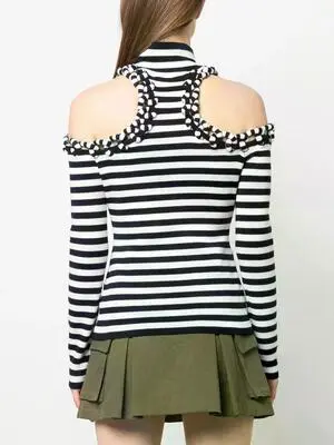 Monse Cold-shoulder Striped Jumper