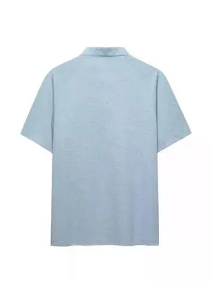 Shanghai Tang Coin Jacquard-knit Polo Shirt - Blue