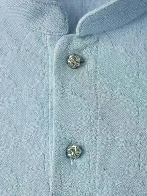 Shanghai Tang Coin Jacquard-knit Polo Shirt - Blue
