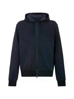 Herno Textured Zip-up Hoodie - Blue