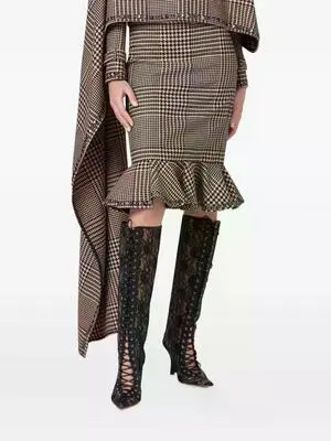 Giuseppe Di Morabito Houndstooth-pattern Ruffled Midi Skirt