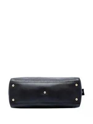Gucci Embossed Leather Tote Bag With Gold-tone Chain Straps
