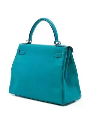 Hermès 2004 Chevre Mysore Kelly Ii Retourne 28 Satchel - Blue