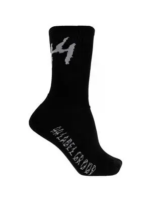 44 LABEL GROUP Logo-intarsia Ribbed-knit Socks