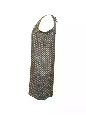Max Mara Geometric Print Silk Halter Neck Dress
