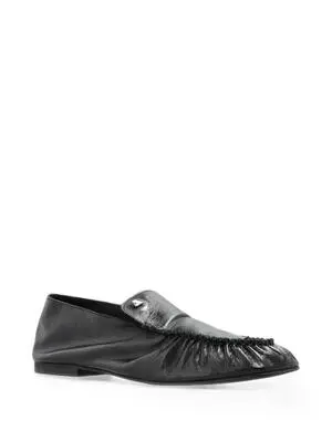 ALOHAS Gabe Ruched Leather Loafers