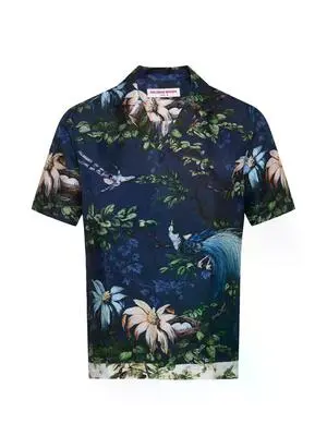 Orlebar Brown Maitan Floral-print Short-sleeved Silk Shirt