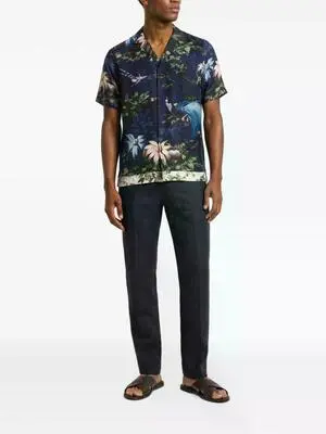 Orlebar Brown Maitan Floral-print Short-sleeved Silk Shirt