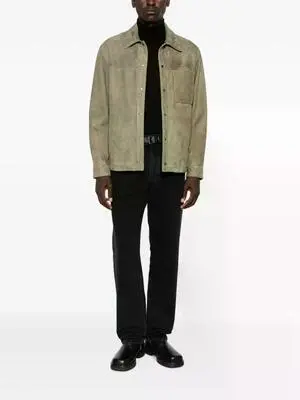 SALVATORE SANTORO Suede Press-stud Jacket